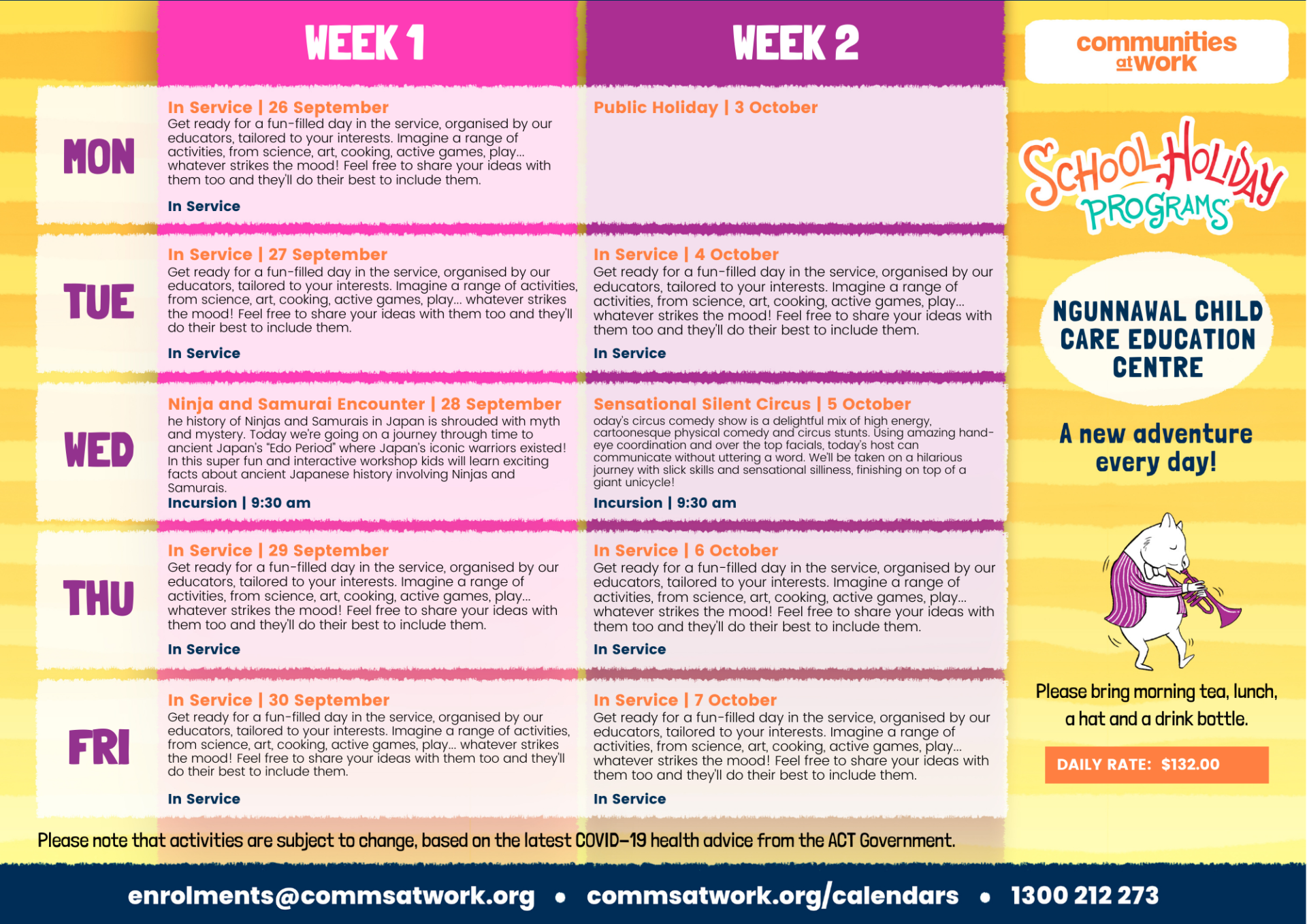 School Holiday Programs - Communities at Work