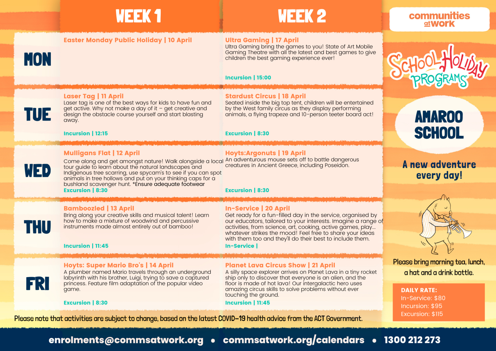 School Holiday Programs - Communities at Work