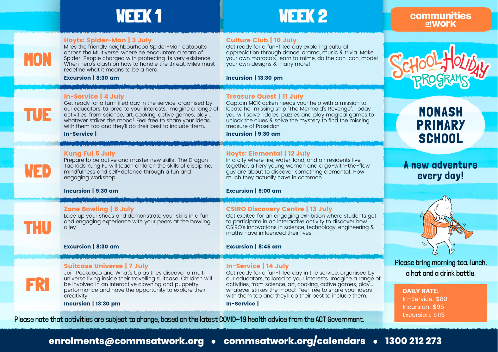 School Holiday Programs - Communities at Work