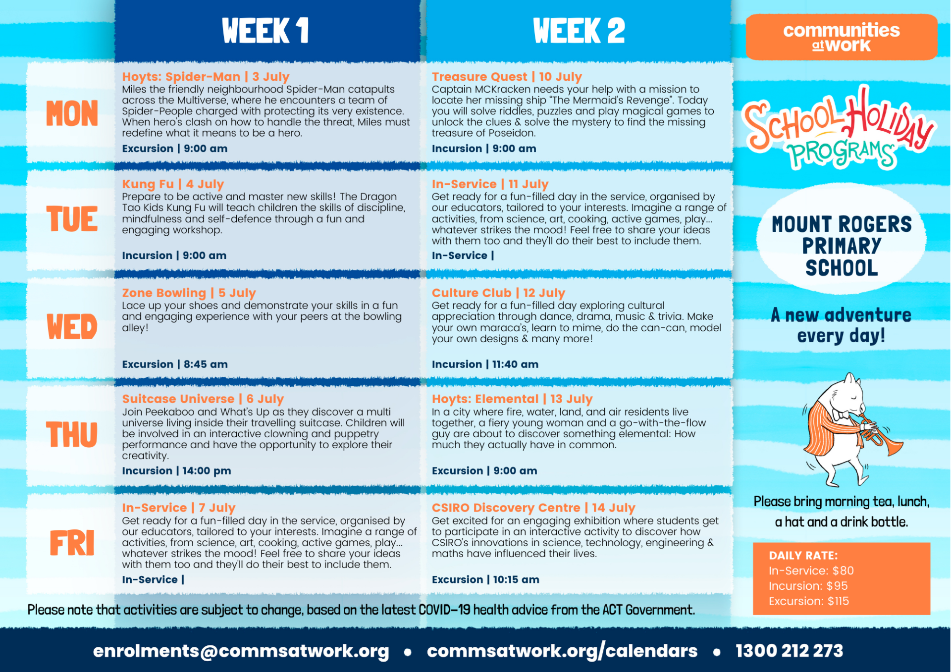 School Holiday Programs - Communities at Work