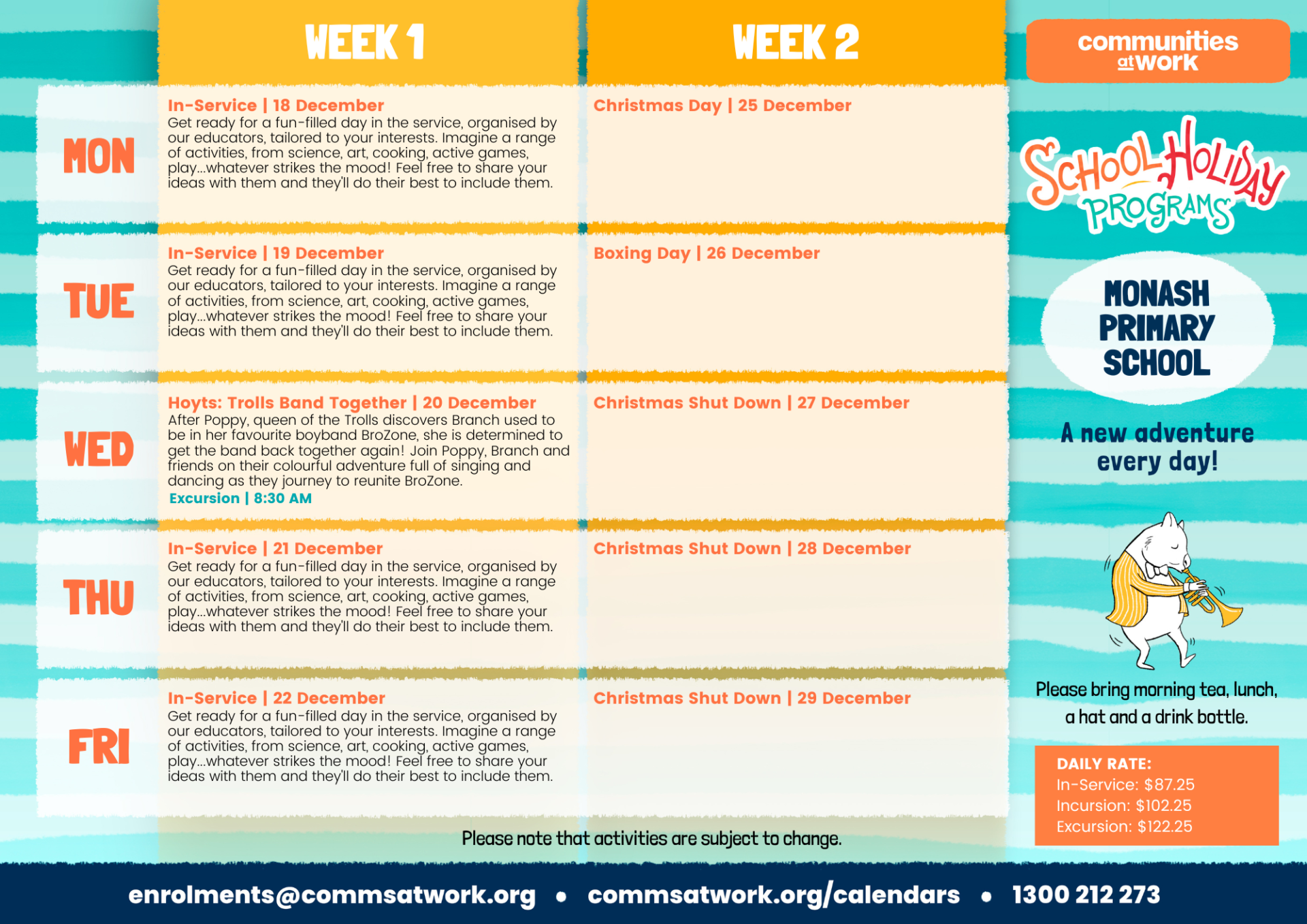 School Holiday Programs - Communities at Work