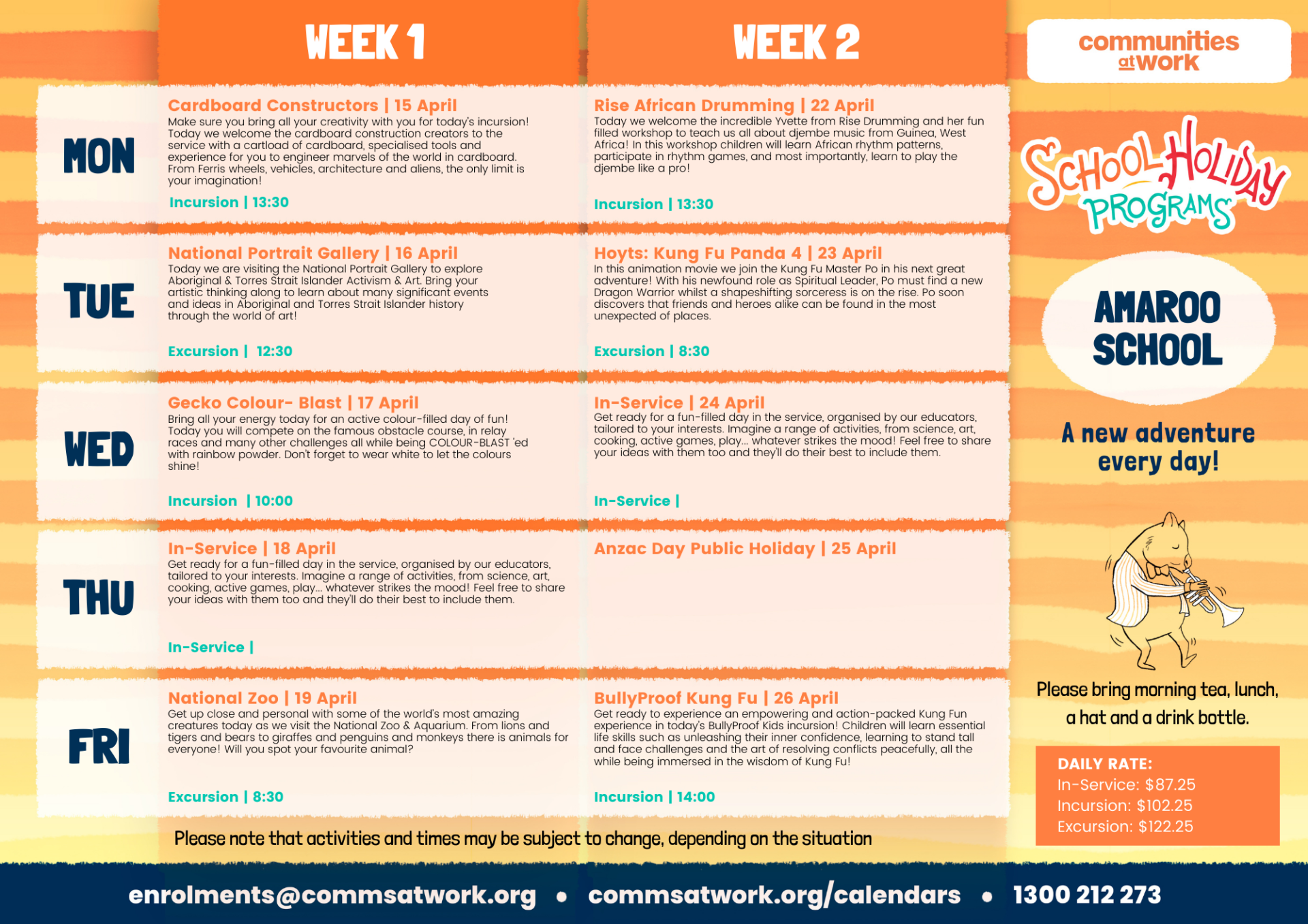 School Holiday Programs - Communities at Work