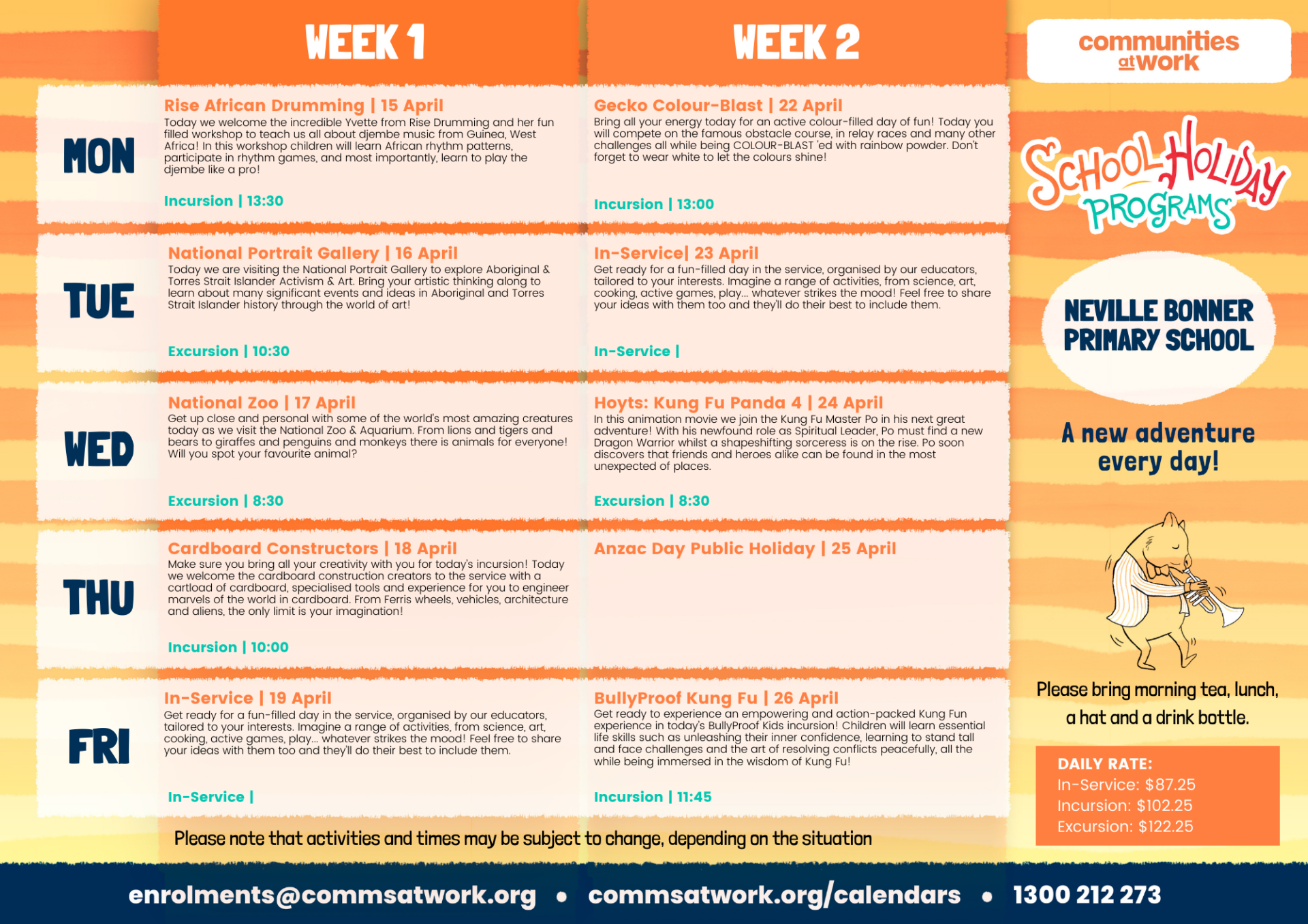 School Holiday Programs - Communities at Work