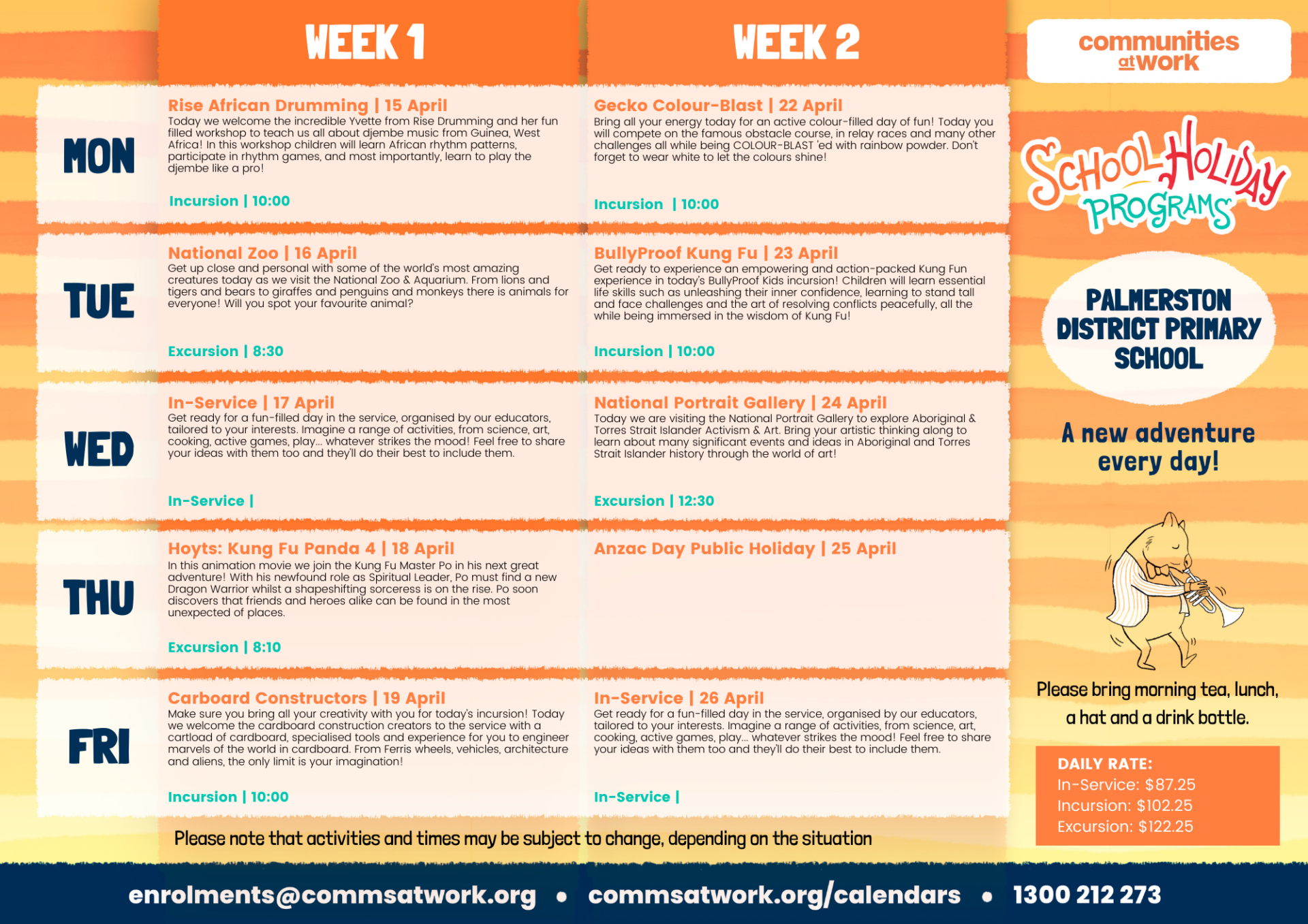 School Holiday Programs - Communities at Work