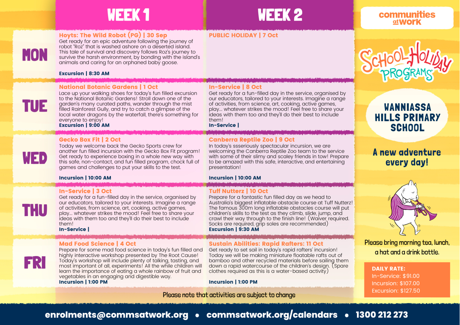 School Holiday Programs - Communities at Work