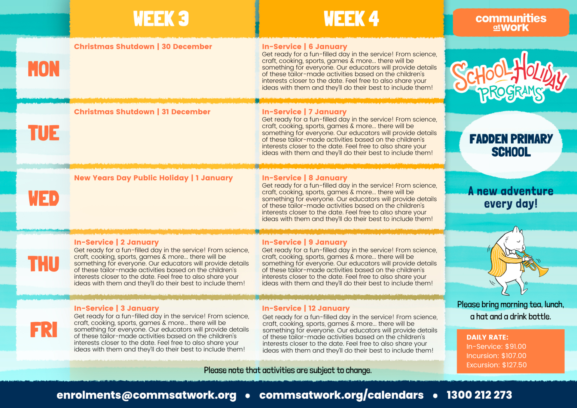 School Holiday Programs - Communities at Work