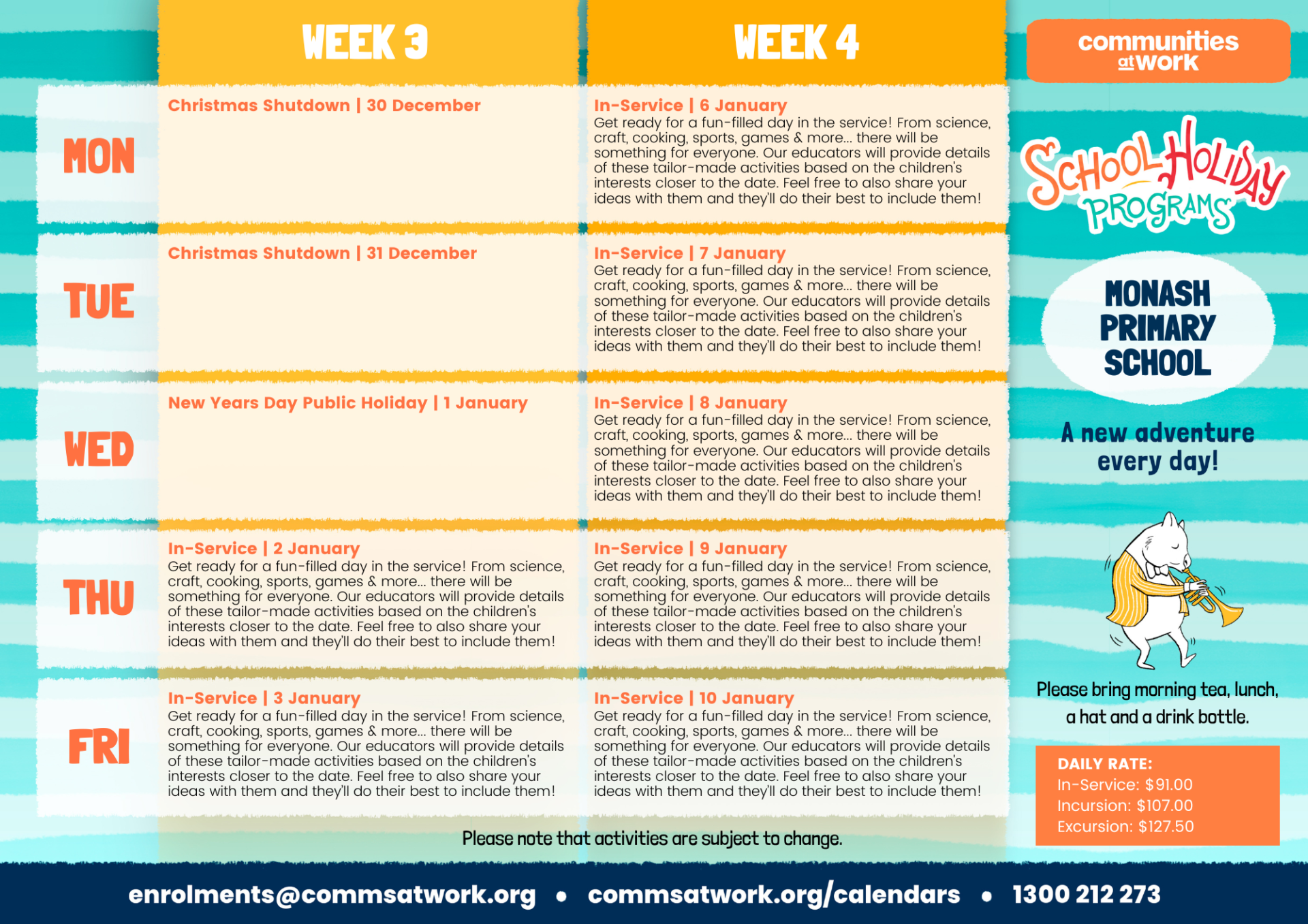 School Holiday Programs - Communities at Work