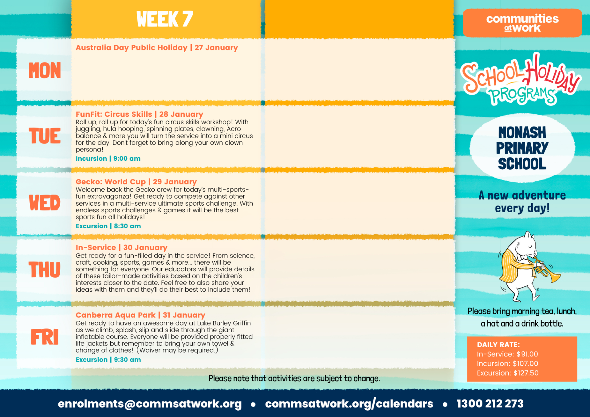 School Holiday Programs - Communities at Work