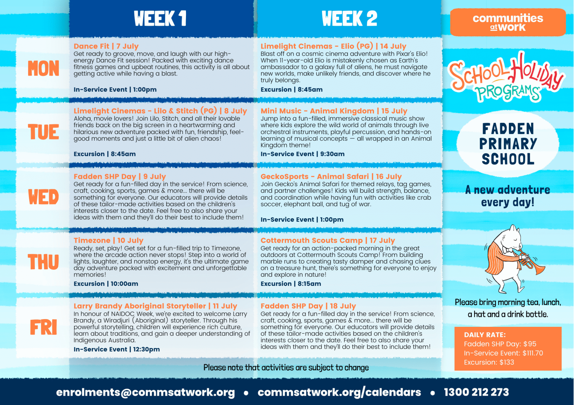 School Holiday Programs - Communities at Work