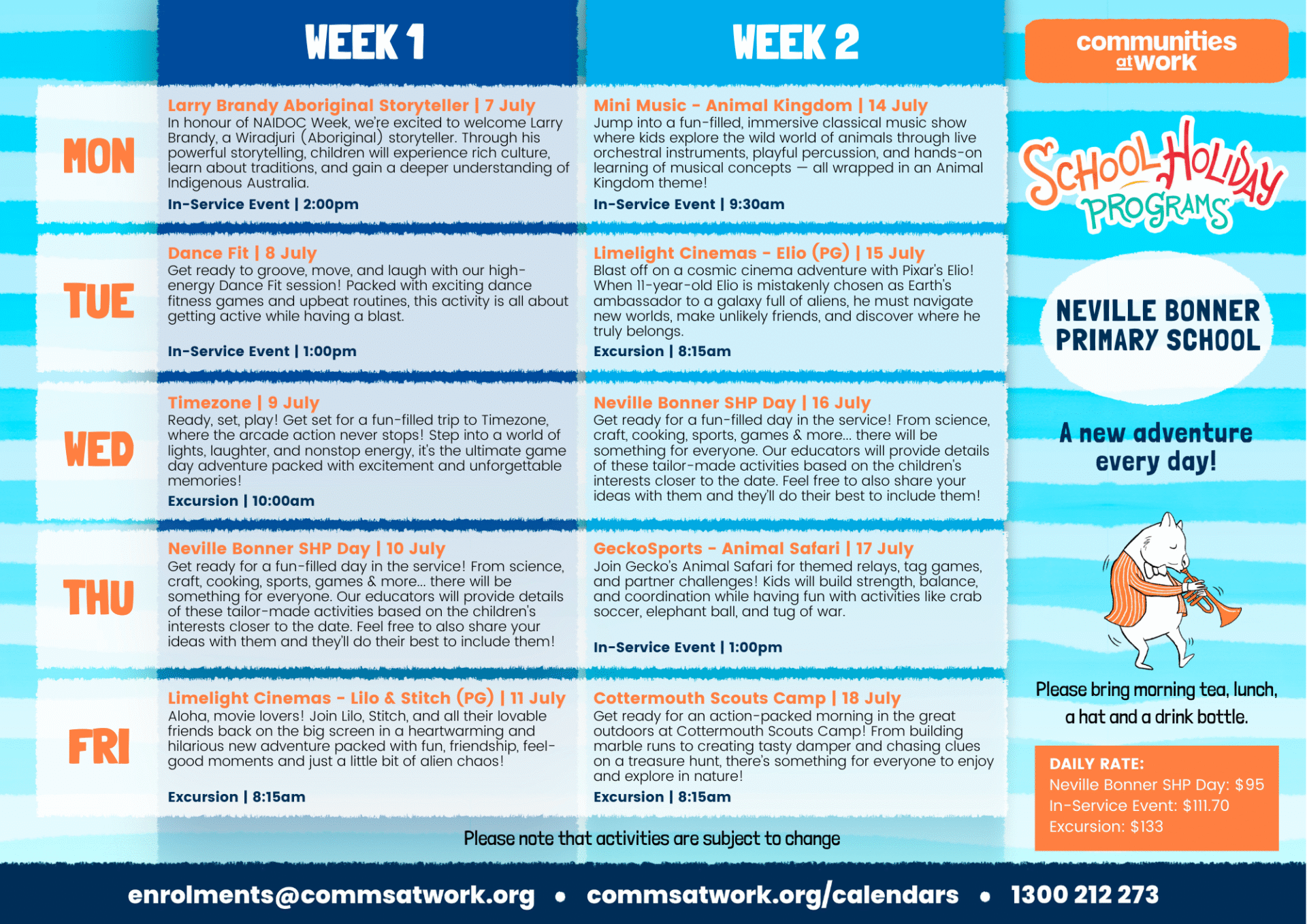 School Holiday Programs - Communities at Work