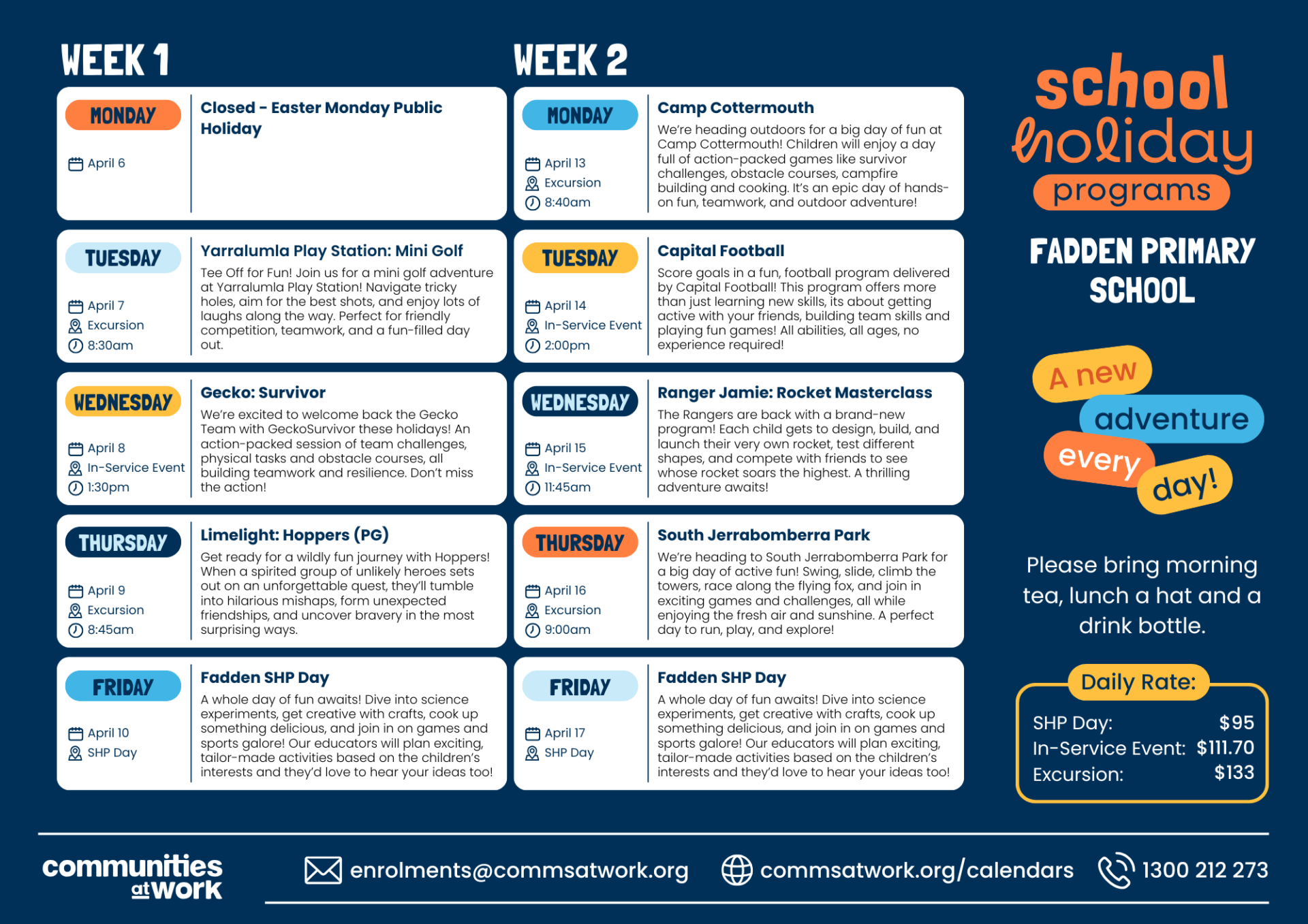 School Holiday Programs in Canberra - Communities at Work